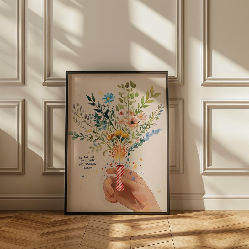 Motivational Spark Digital Art Print, Empowering Mental Health Quote ...