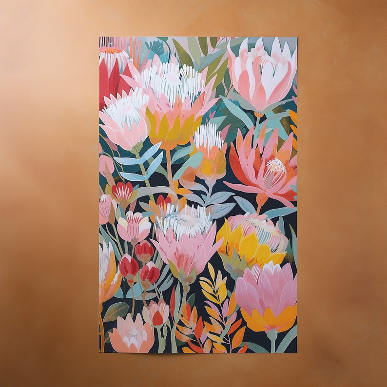 Australian Native Flower Art Print: Colorful Botanical Illustration ...