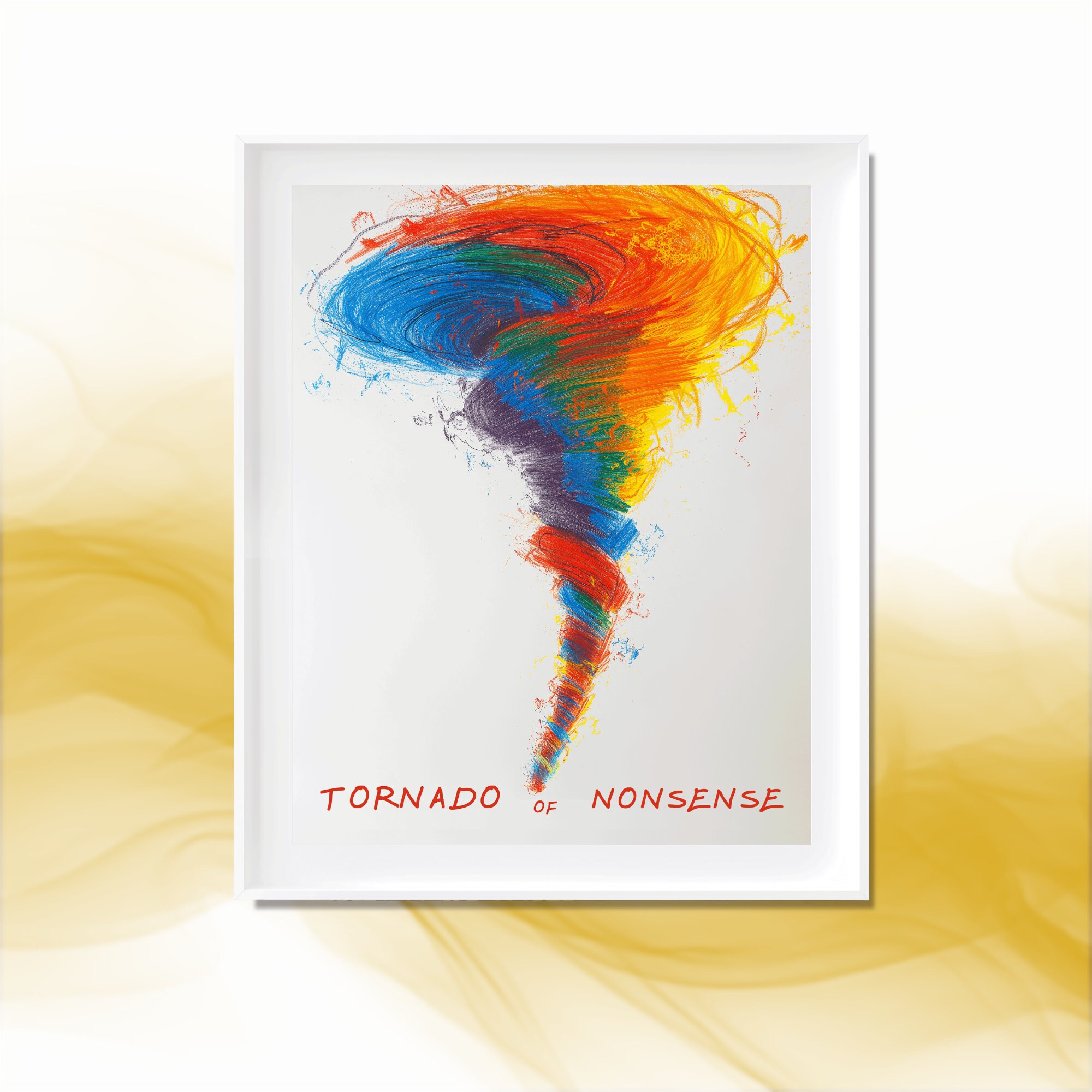Tornado of Nonsense Digital Art Print, Whimsical Colorful Swirl ...