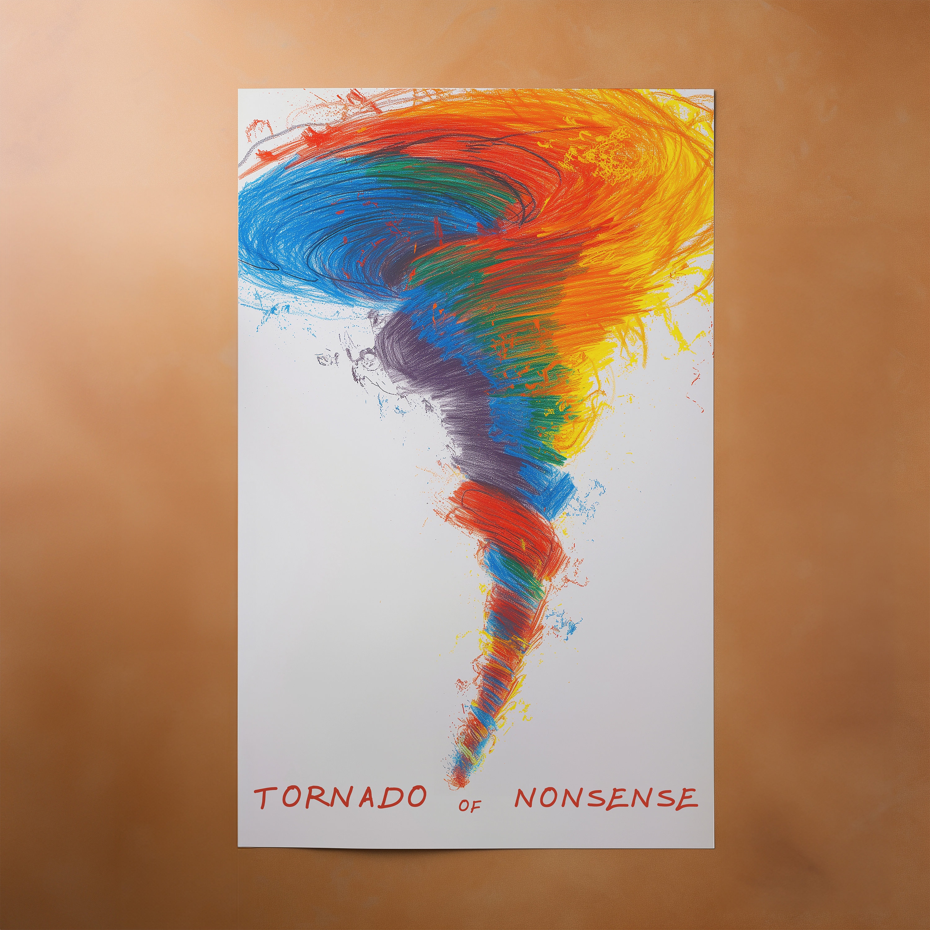 Tornado of Nonsense Digital Art Print, Whimsical Colorful Swirl ...