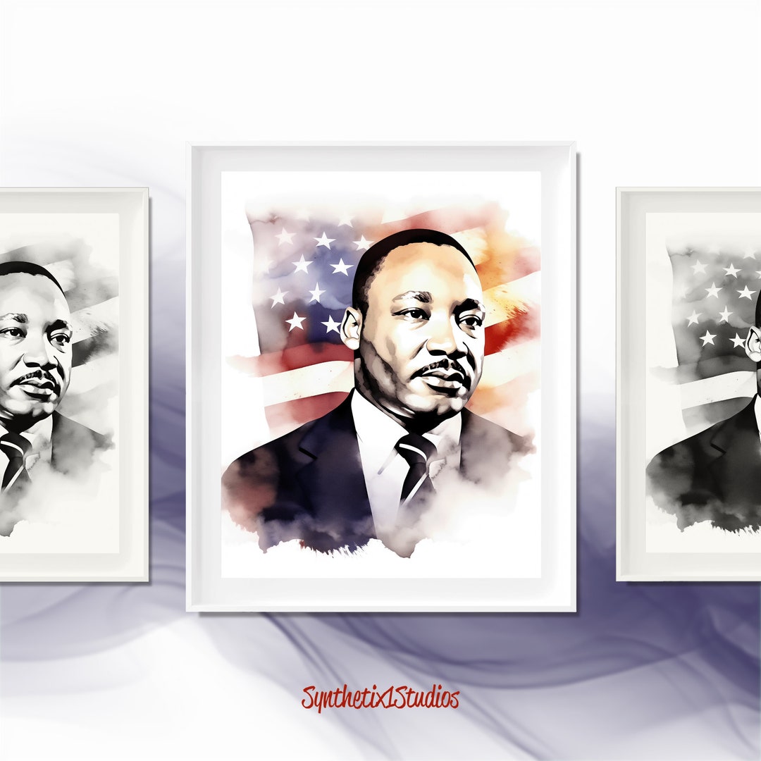 Martin Luther King Jr. Digital Art Print, Civil Rights Wall Art, Star ...
