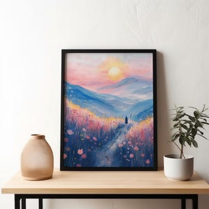 Serene Sunrise Path Digital Art Print, Uplifting Mental Health Quote ...