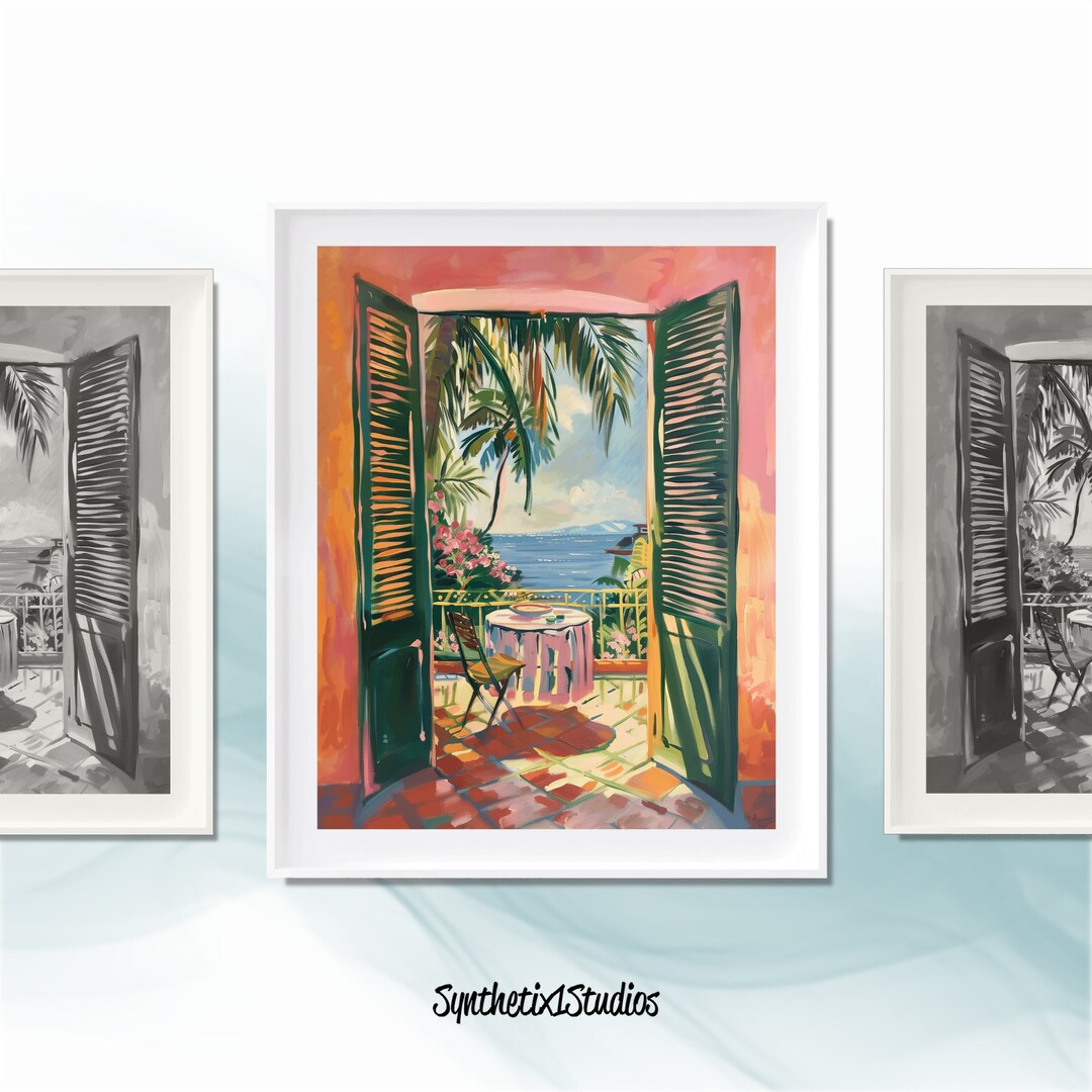 Matisse Style Mediterranean Sea View Art Print (digital Download) - Etsy