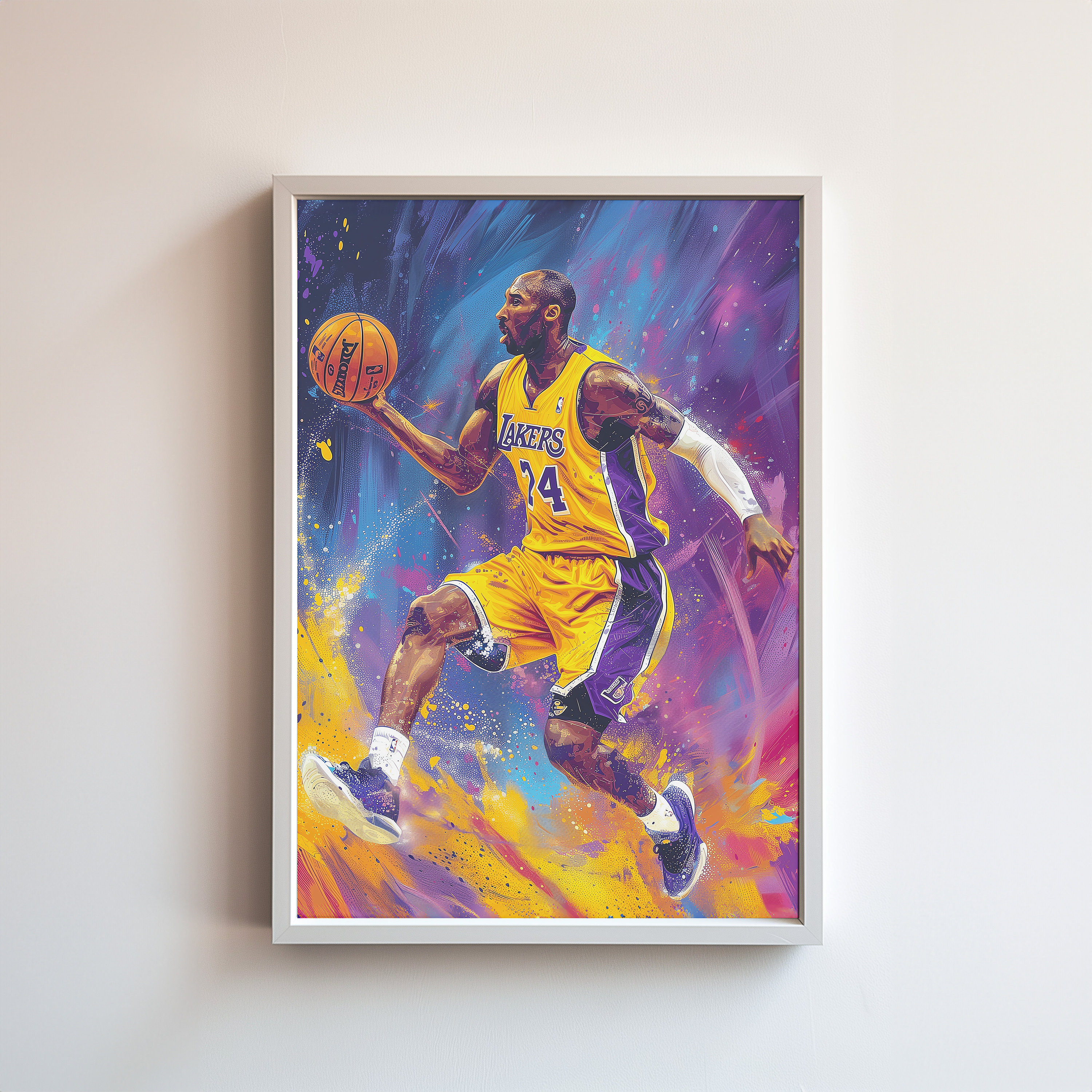 NBA Digital Art Print, Kobe Bryant Wall Decor, LA Lakers, Iconic ...