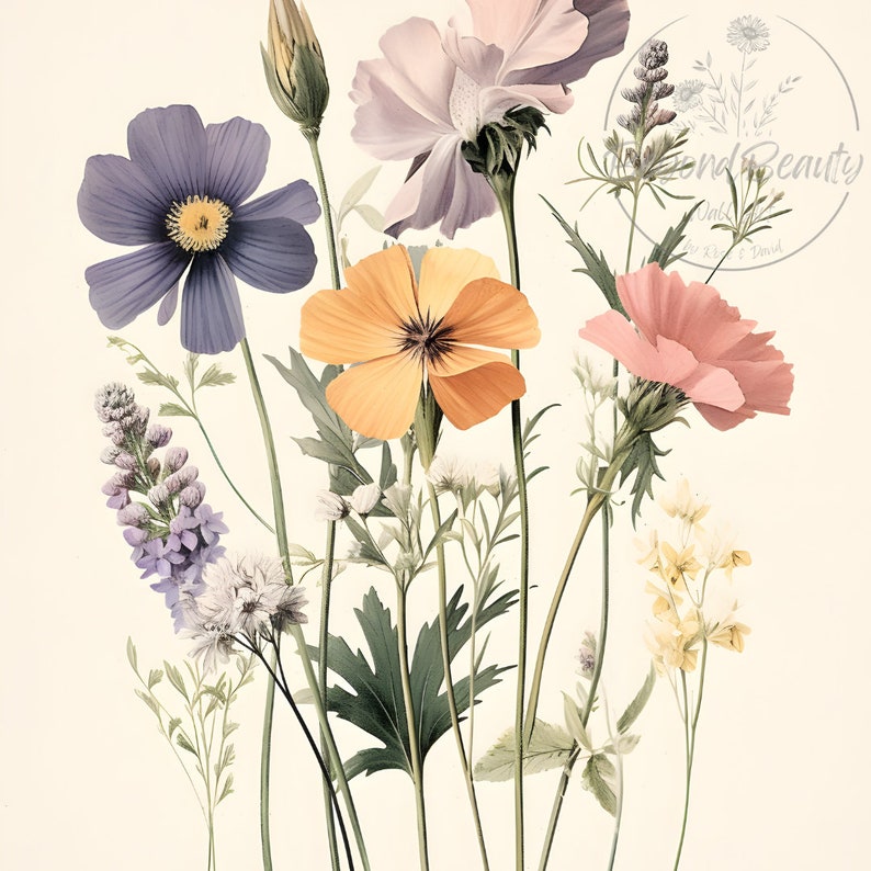 Vintage Style Boho Botanical Prints | Antique Cottage Style French ...