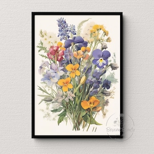 Vintage Style Boho Botanical Prints | Antique Cottage Style French ...