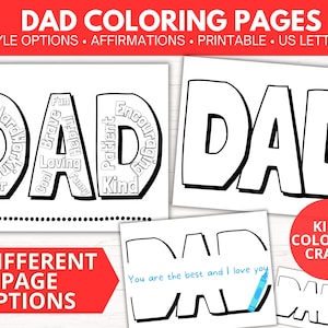 Dad Coloring Page Printable | 3 Options | Personalized Kids Craft ...