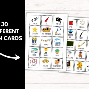 Graduation Bingo Bundle Printable | Unique Bingo Cards | Black and Gold ...