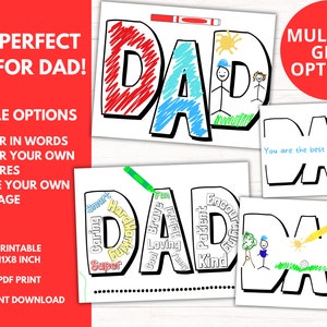 Dad Coloring Page Printable | 3 Options | Personalized Kids Craft ...