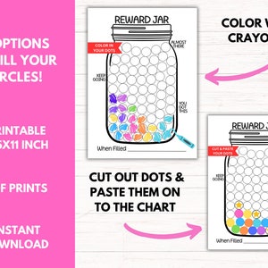 Reward Jar | Reward Chart | 2 Option Fillable | Color Printable ...