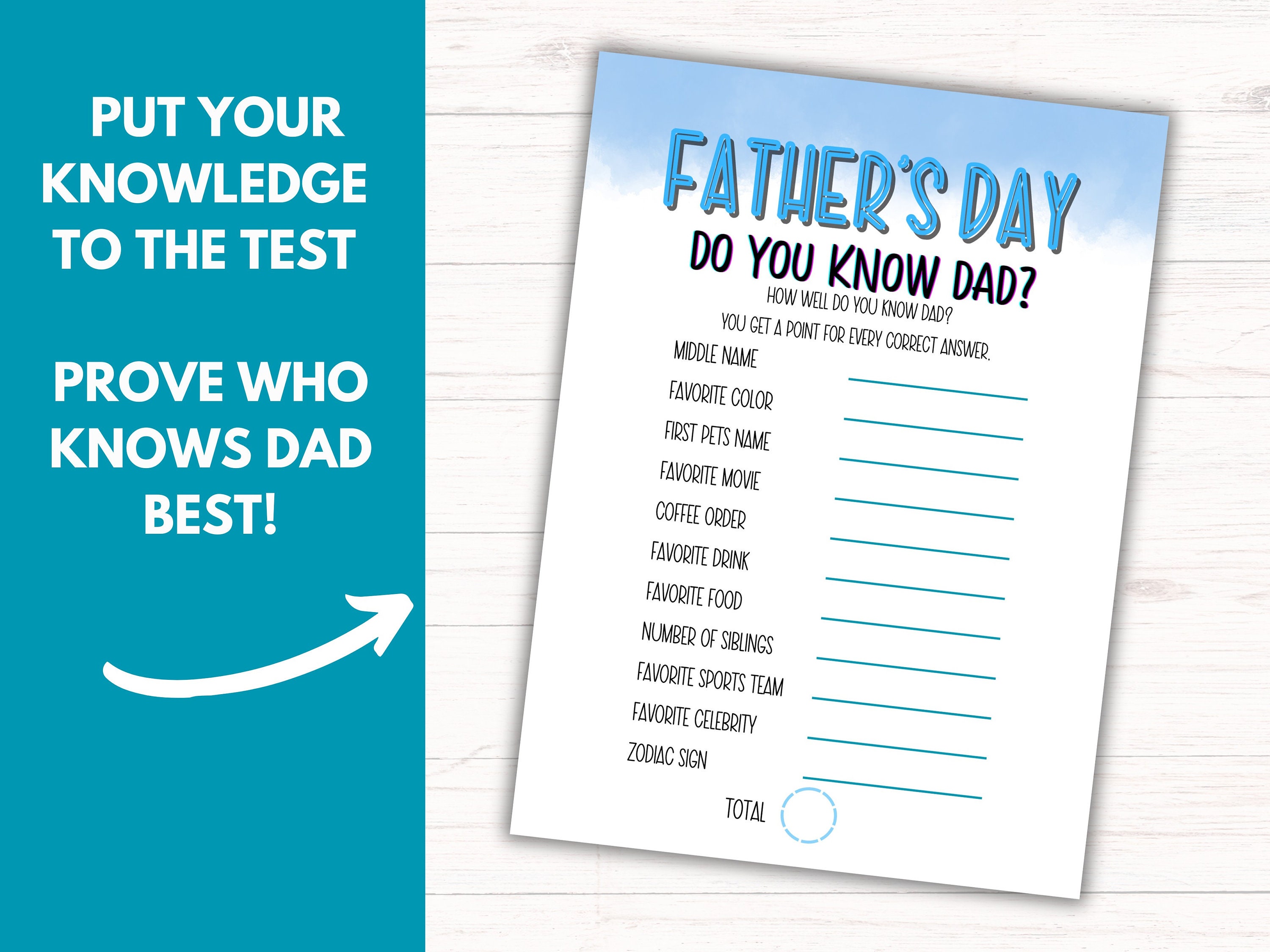 Fathers Day Game Bundle 7 Game Printable Unique Family Kid Friendly ...