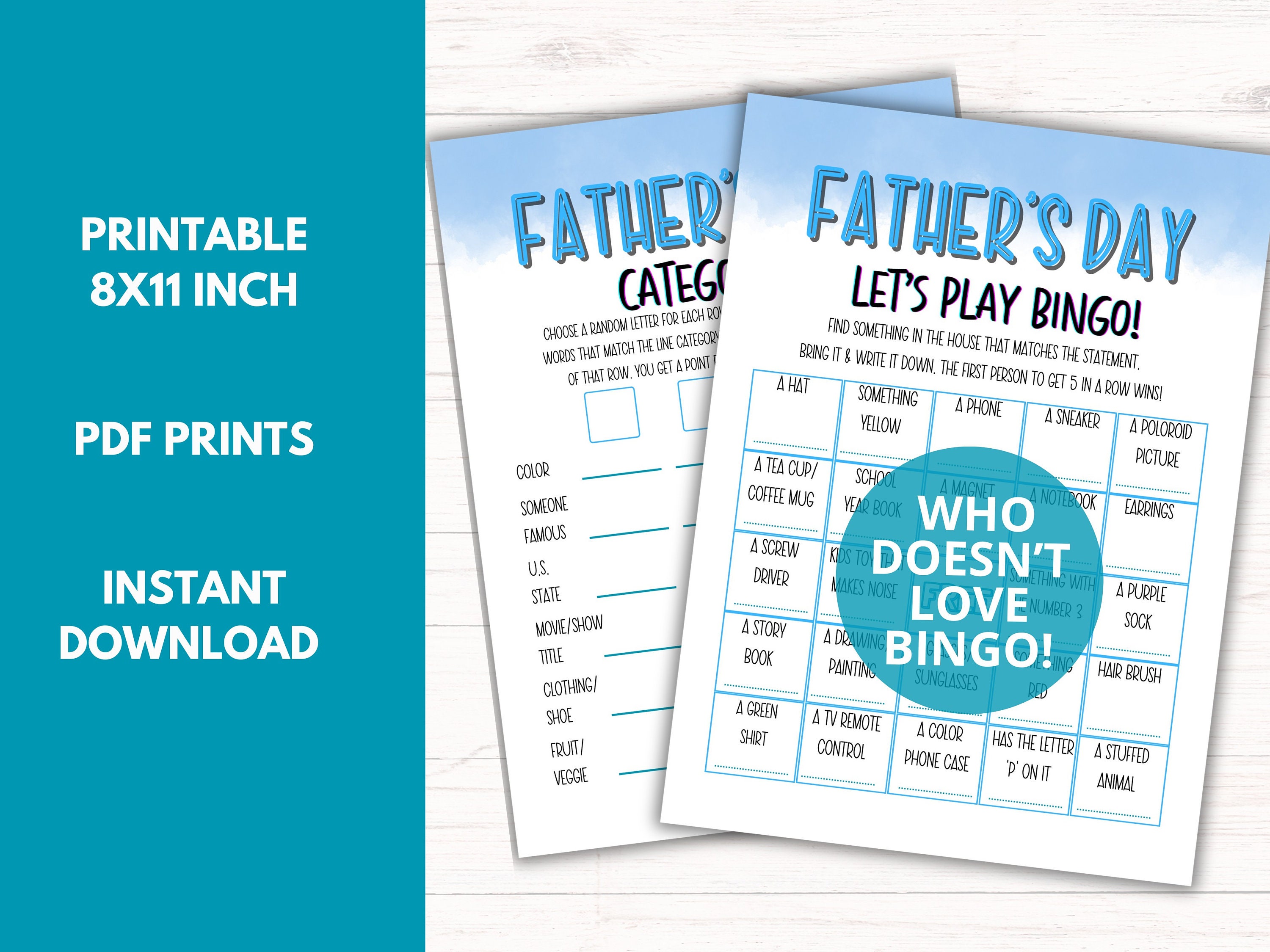 Fathers Day Game Bundle 7 Game Printable Unique Family Kid Friendly ...