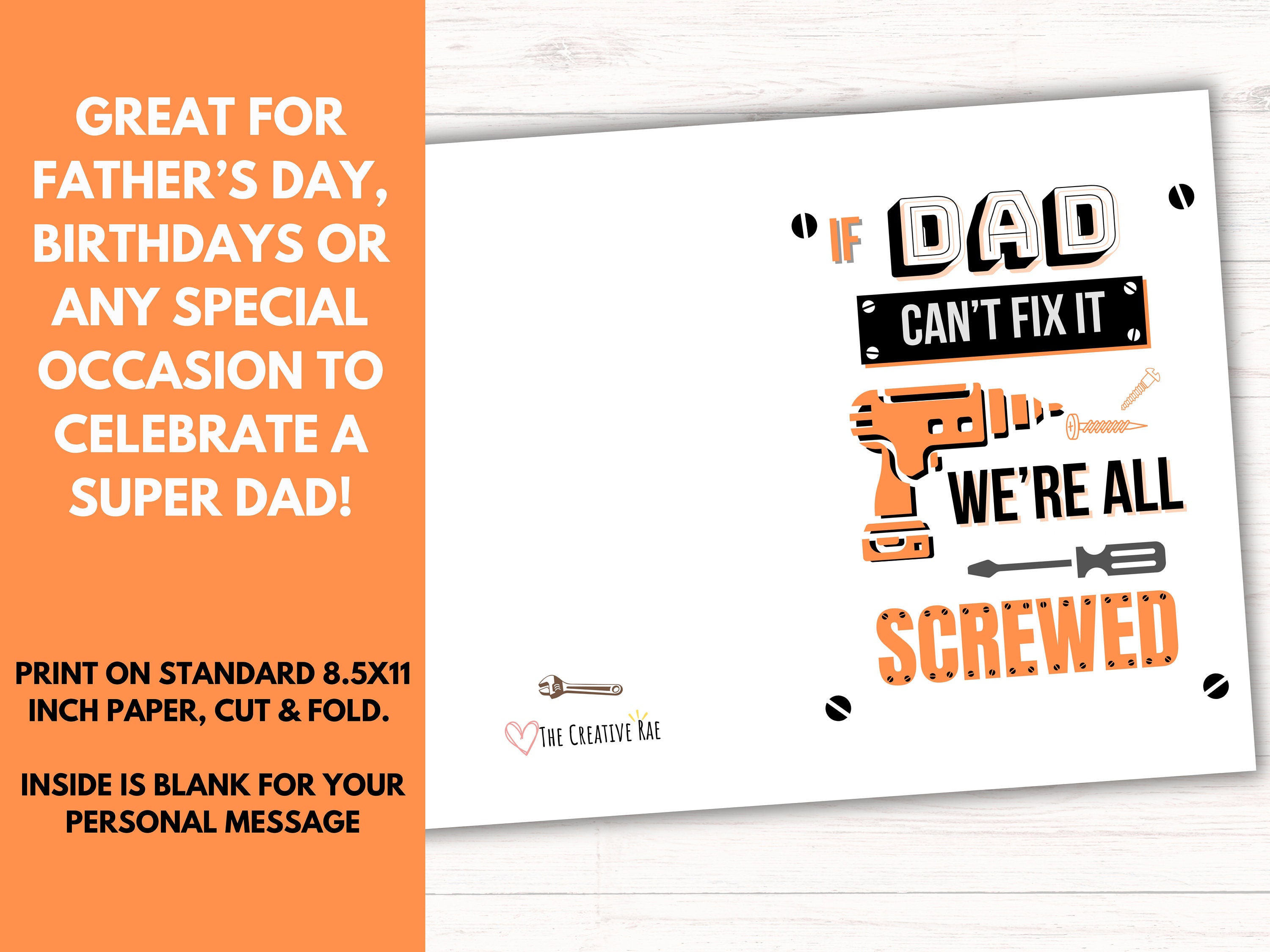 Dad Can Fix It Printable Card Funny for Dad, Papa, Grandpa, You Fathers ...
