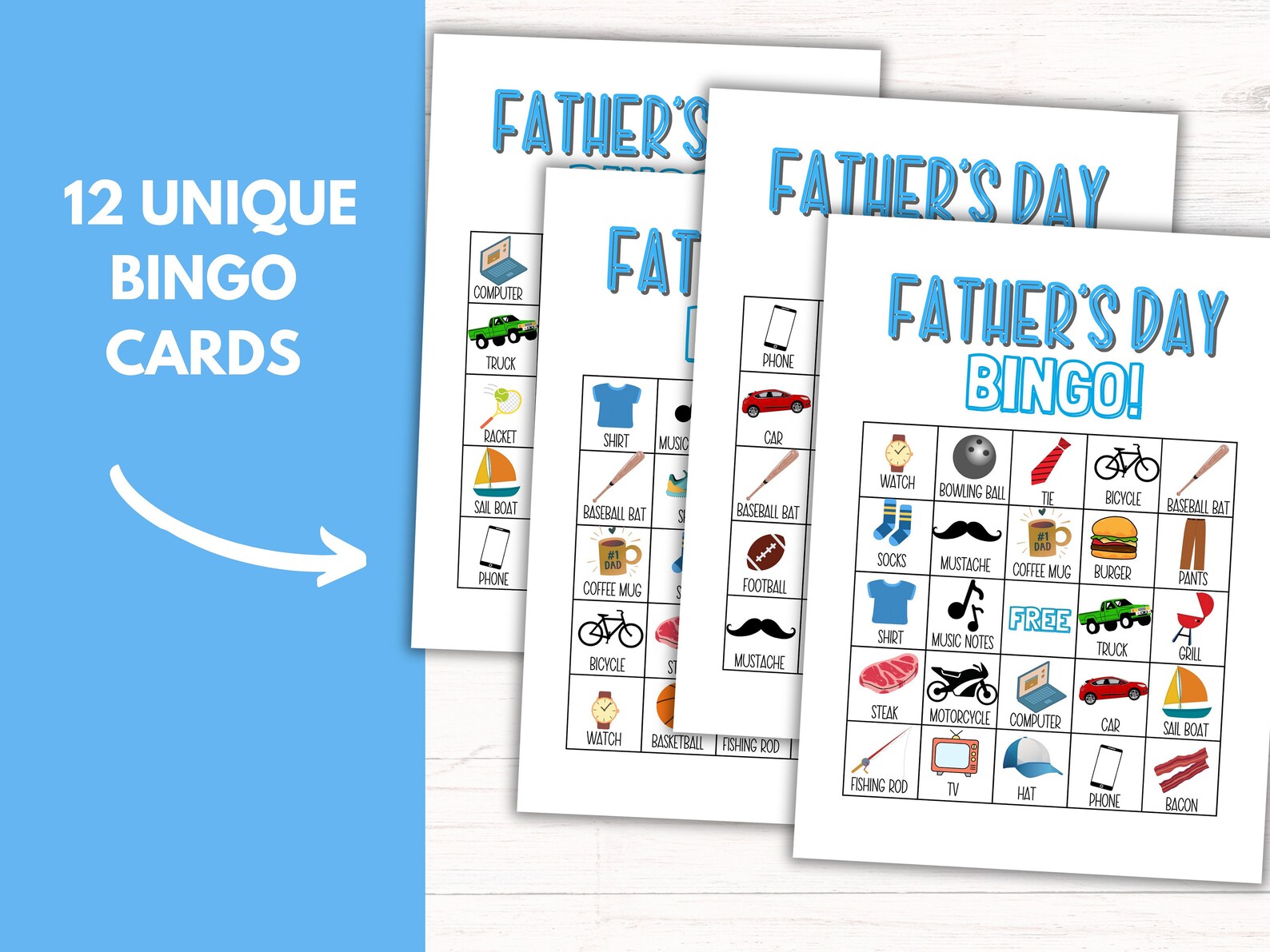 Fathers Day Bingo Bundle Printable | Unique Bingo Cards | Dad ...