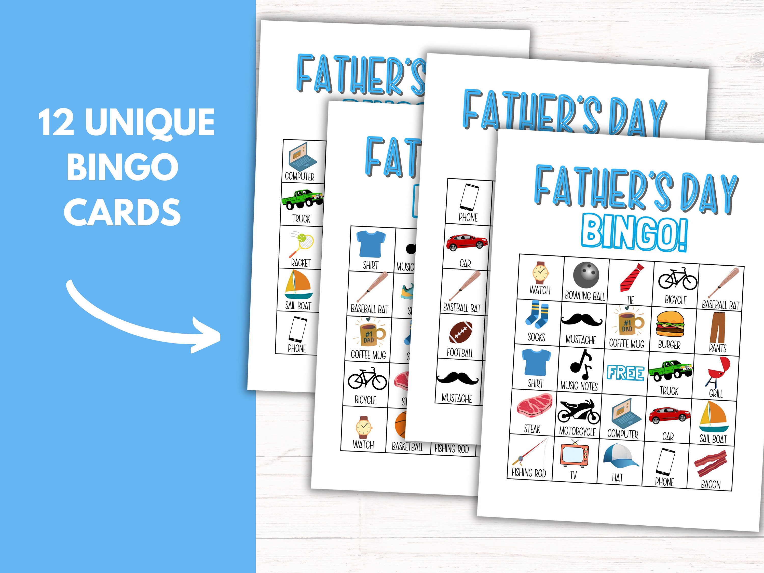 Fathers Day Bingo Bundle Printable | Unique Bingo Cards | Dad ...