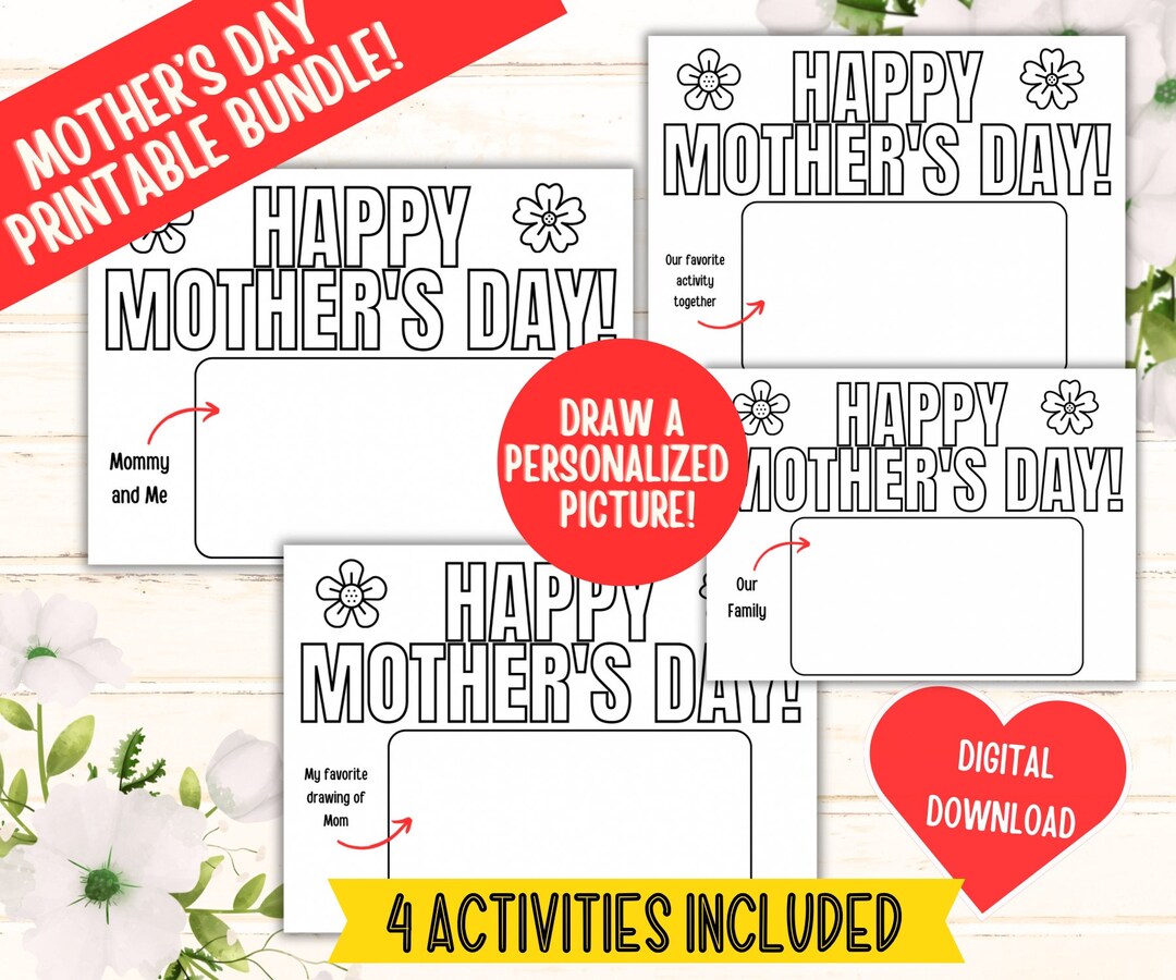 Mothers Day Coloring Activity Printable Coloring Sheets Kids ...