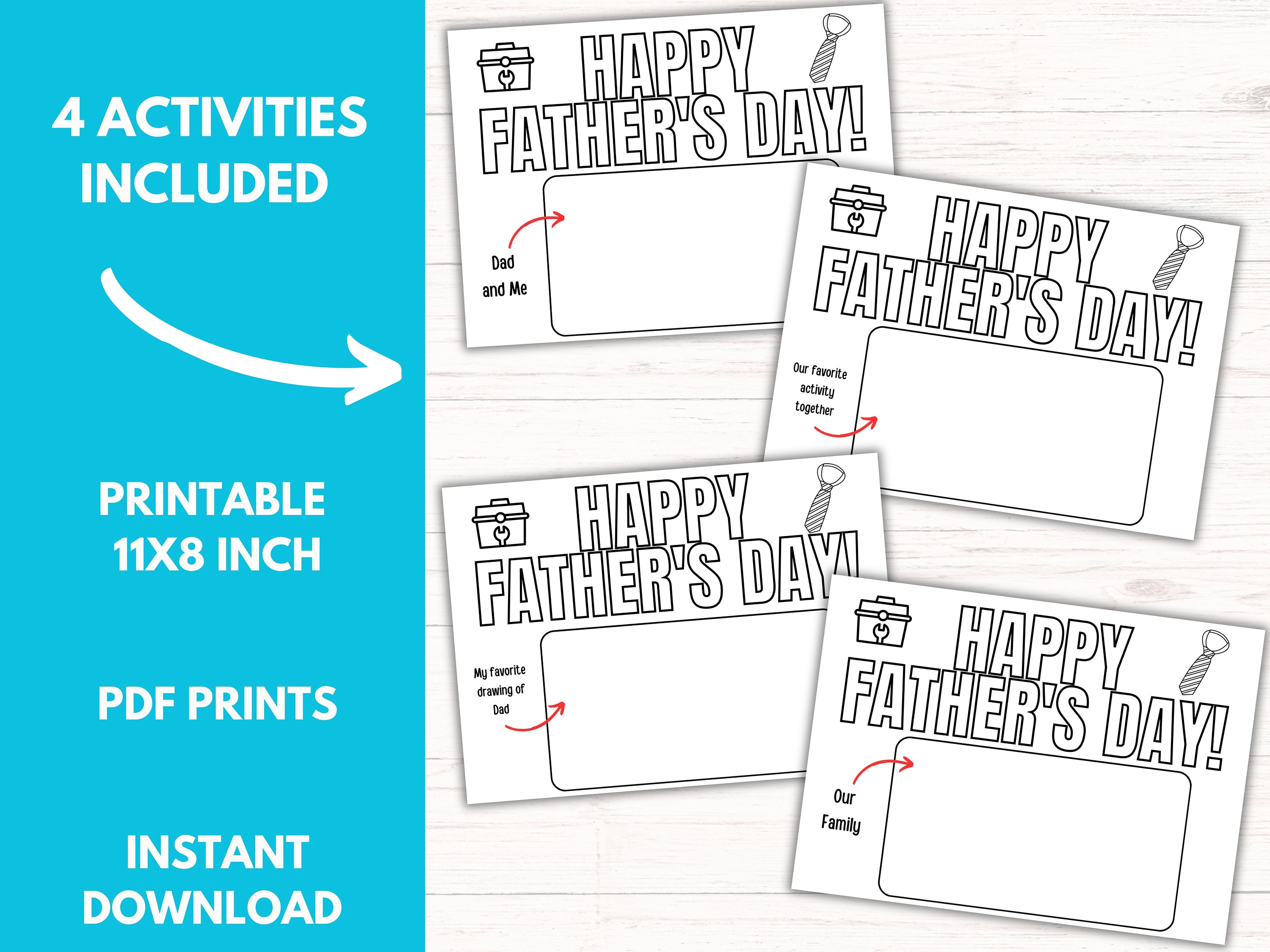 Fathers Day Coloring Activity Bundle | Printable Coloring Sheets | Kids ...