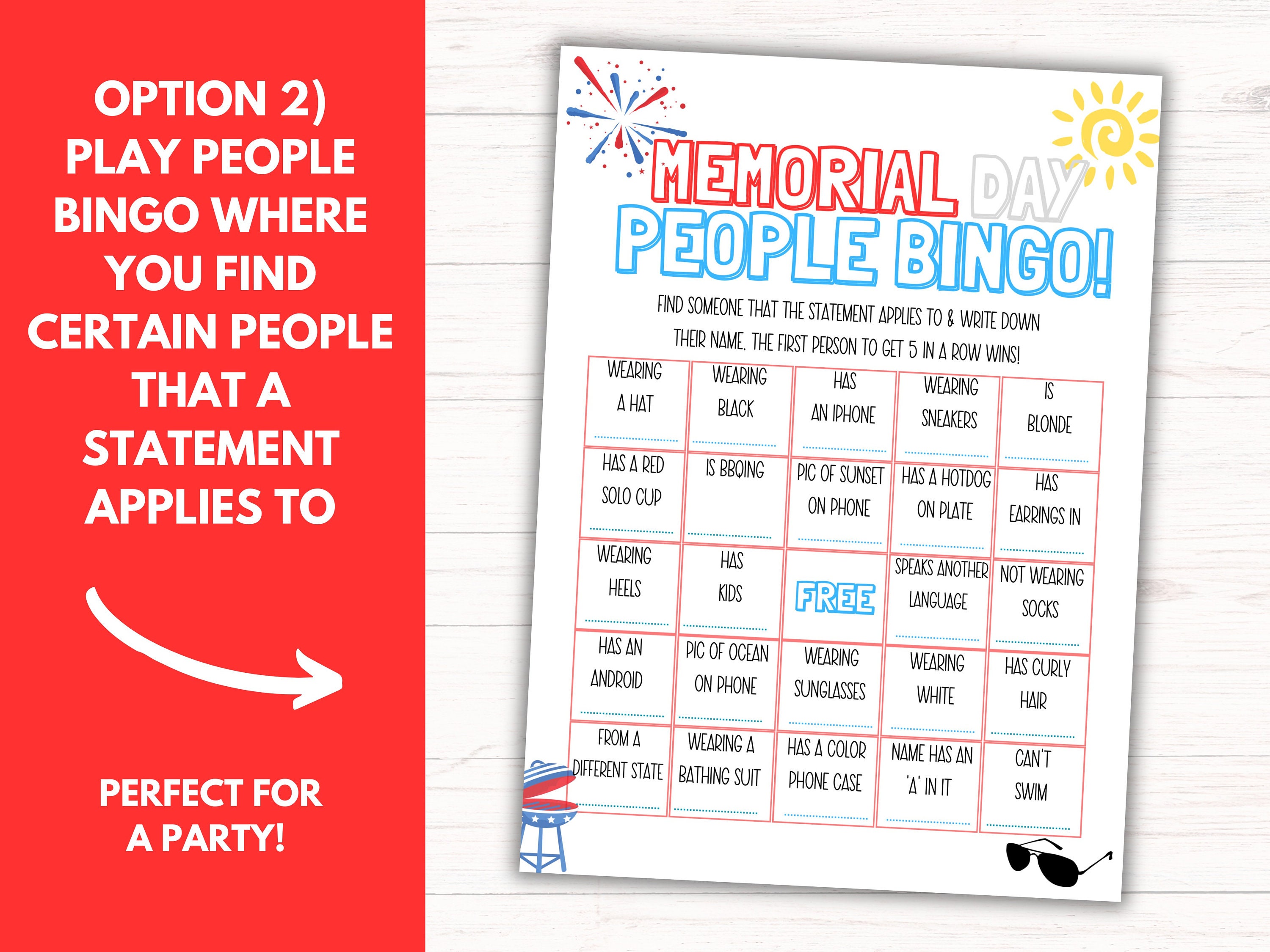 Memorial Day Bingo Bundle Printable | 2 Game Options Available | Fun ...
