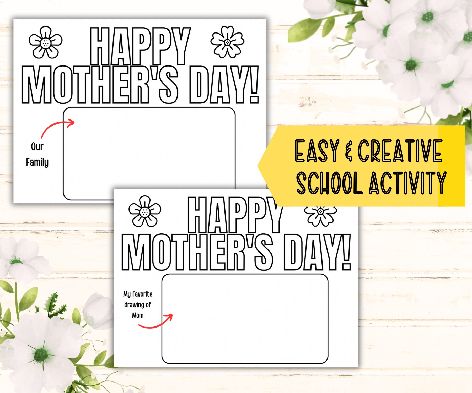 Mothers Day Coloring Activity | Printable Coloring Sheets | Kids ...
