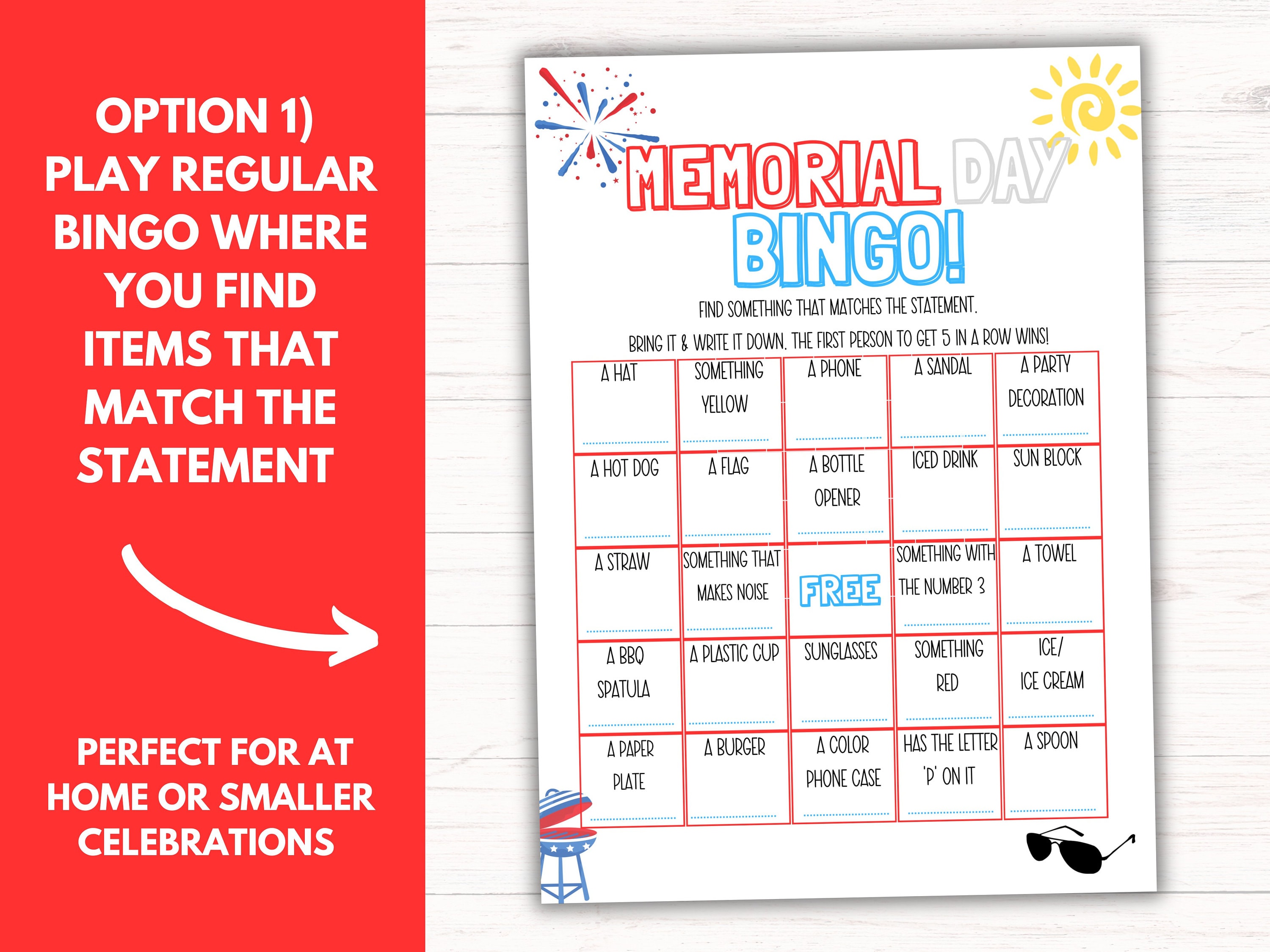 Memorial Day Bingo Bundle Printable | 2 Game Options Available | Fun ...