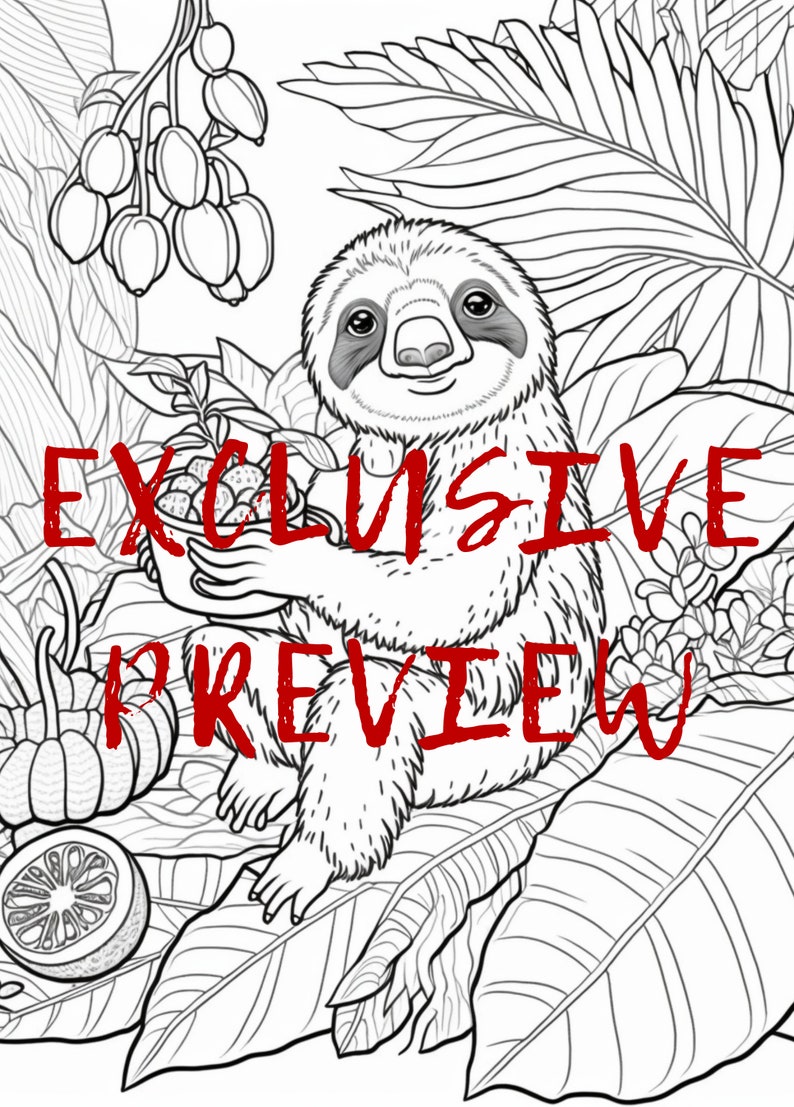 The Official Sloth Digital Coloring Book - Perfect for All Ages! - Etsy