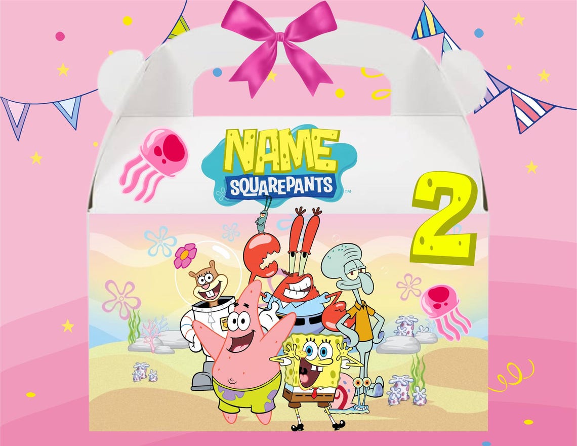 Sponge Themed Party Favor Boxes Set of 10 - Etsy