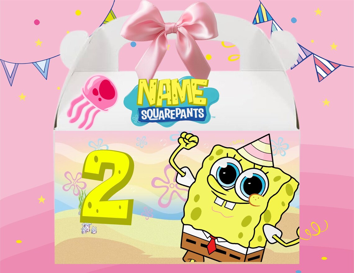 Sponge Themed Party Favor Boxes Set of 10 - Etsy