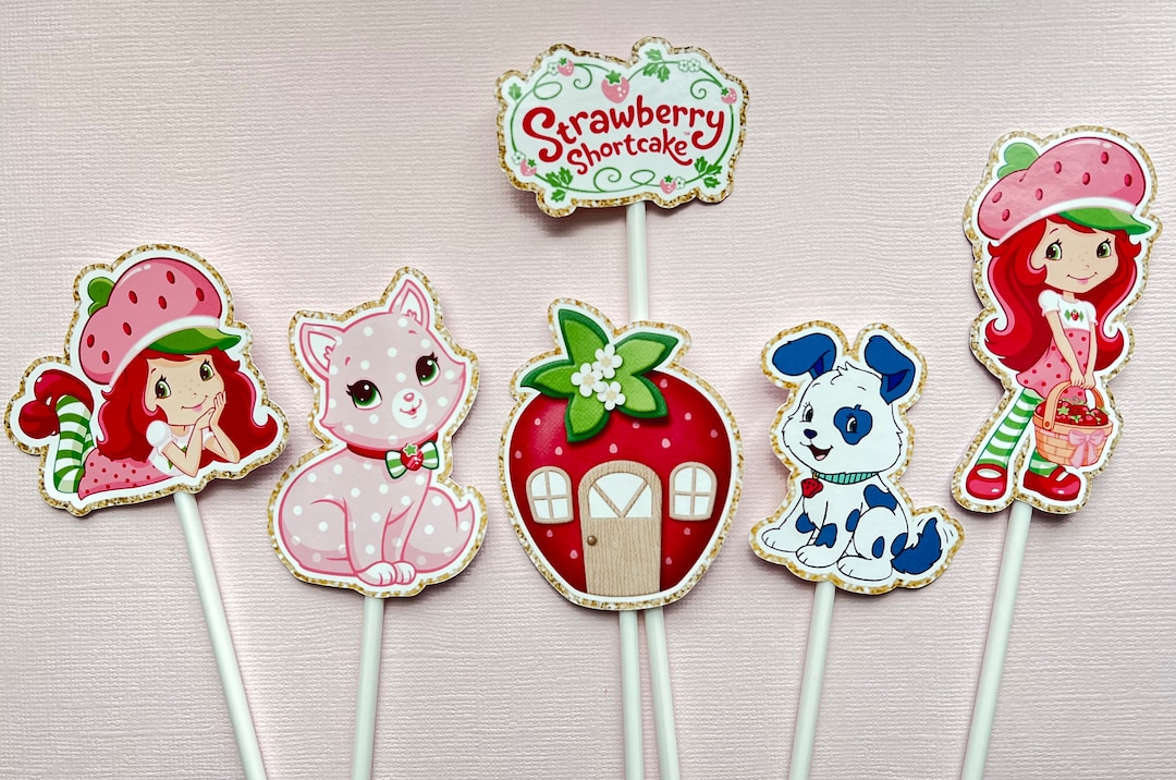 Strawberry Shortcake Cupcake Toppers - Etsy