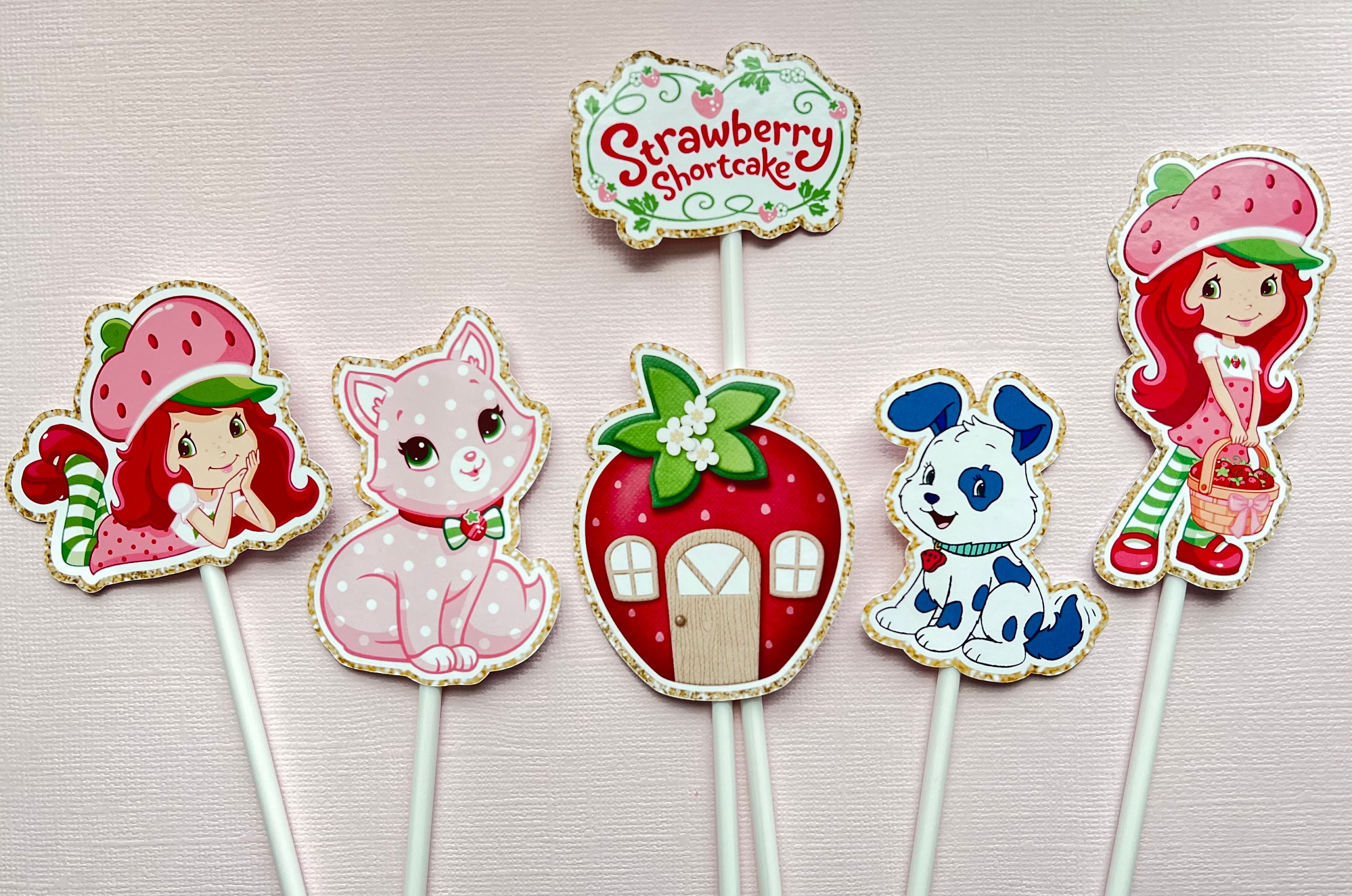 Strawberry Shortcake Cupcake Toppers - Etsy