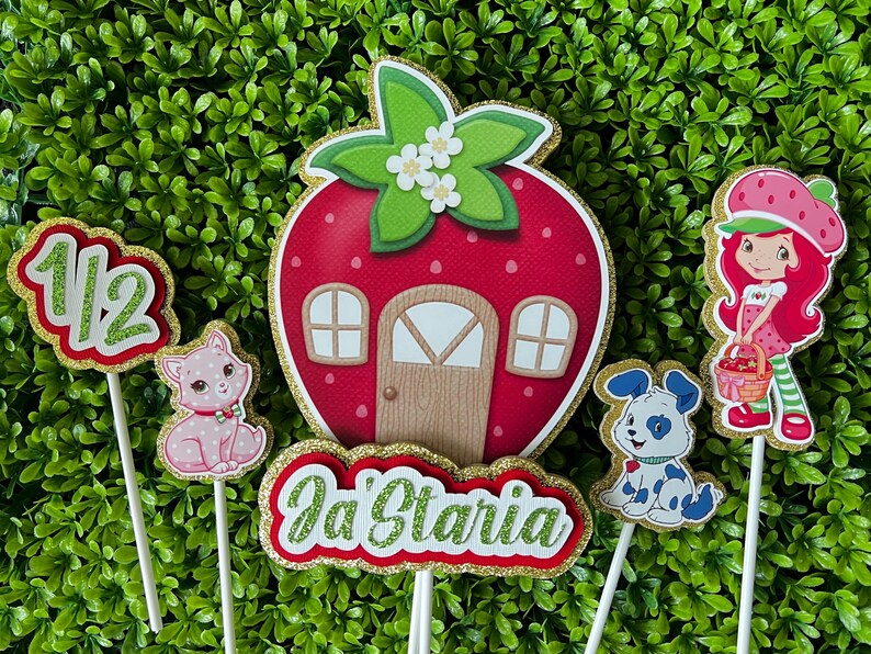 Strawberry Shortcake Cake Topper - Etsy