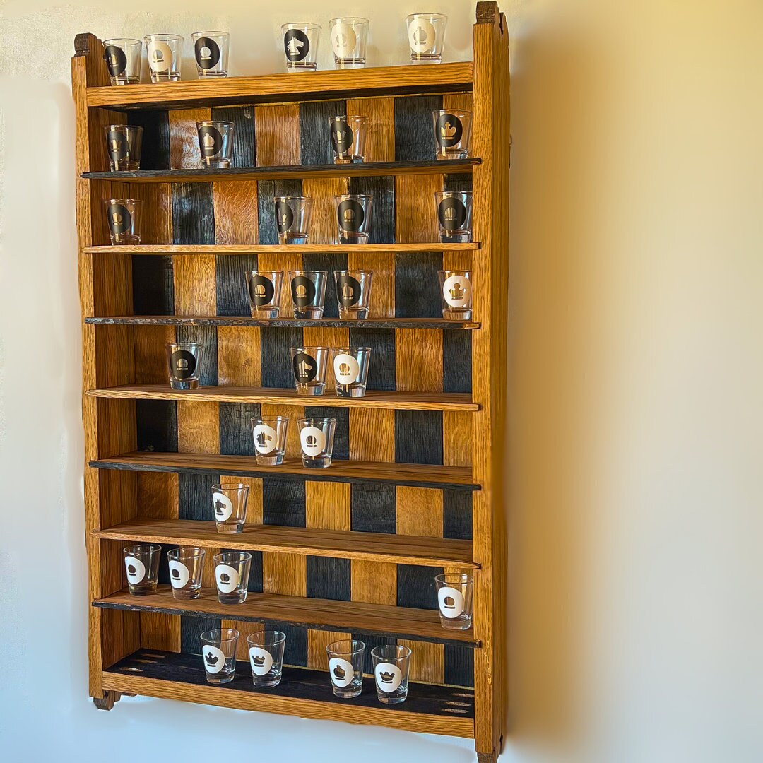 Chess Set Whiskey Barrel Wall Hanging Shot Glass Drinking Game - Etsy