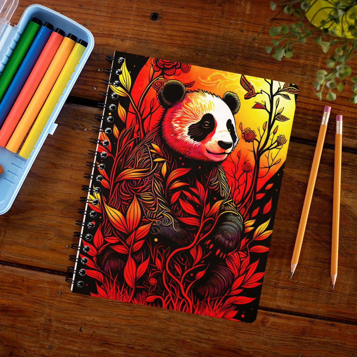Pandas Paradise: Colorful Spiral Notebook With a Majestic - Etsy