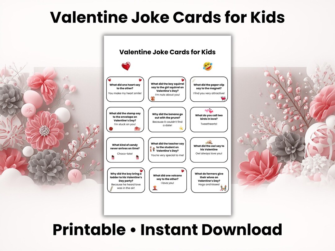 Funny Valentine's Day Joke Cards for Kids | Printable Classroom ...