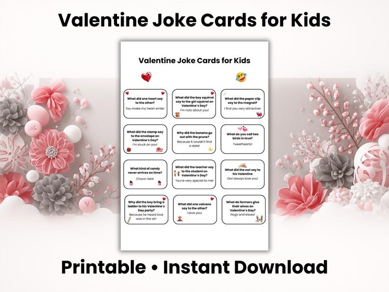 Funny Valentine's Day Joke Cards for Kids | Printable Classroom ...