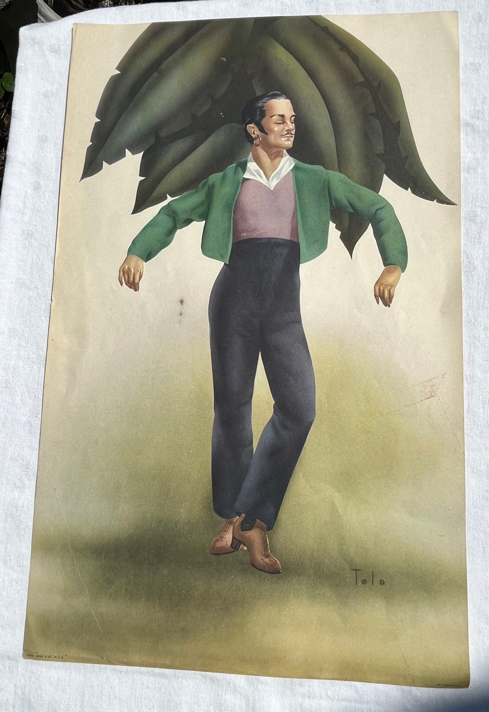 George Telo Flamenco Dancer in a Green Jacket, Lithograph No. 101 - Etsy
