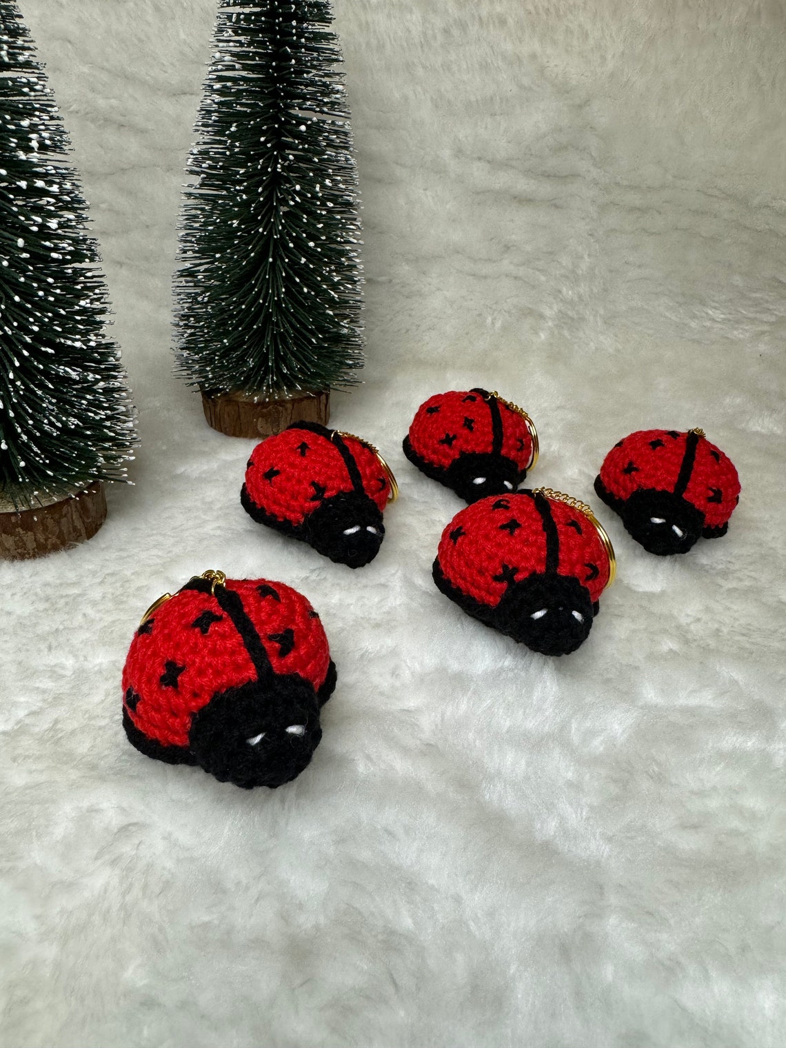 Readytoship • Ladybird Handmade Crochet Gift, Keychain, New Year ...