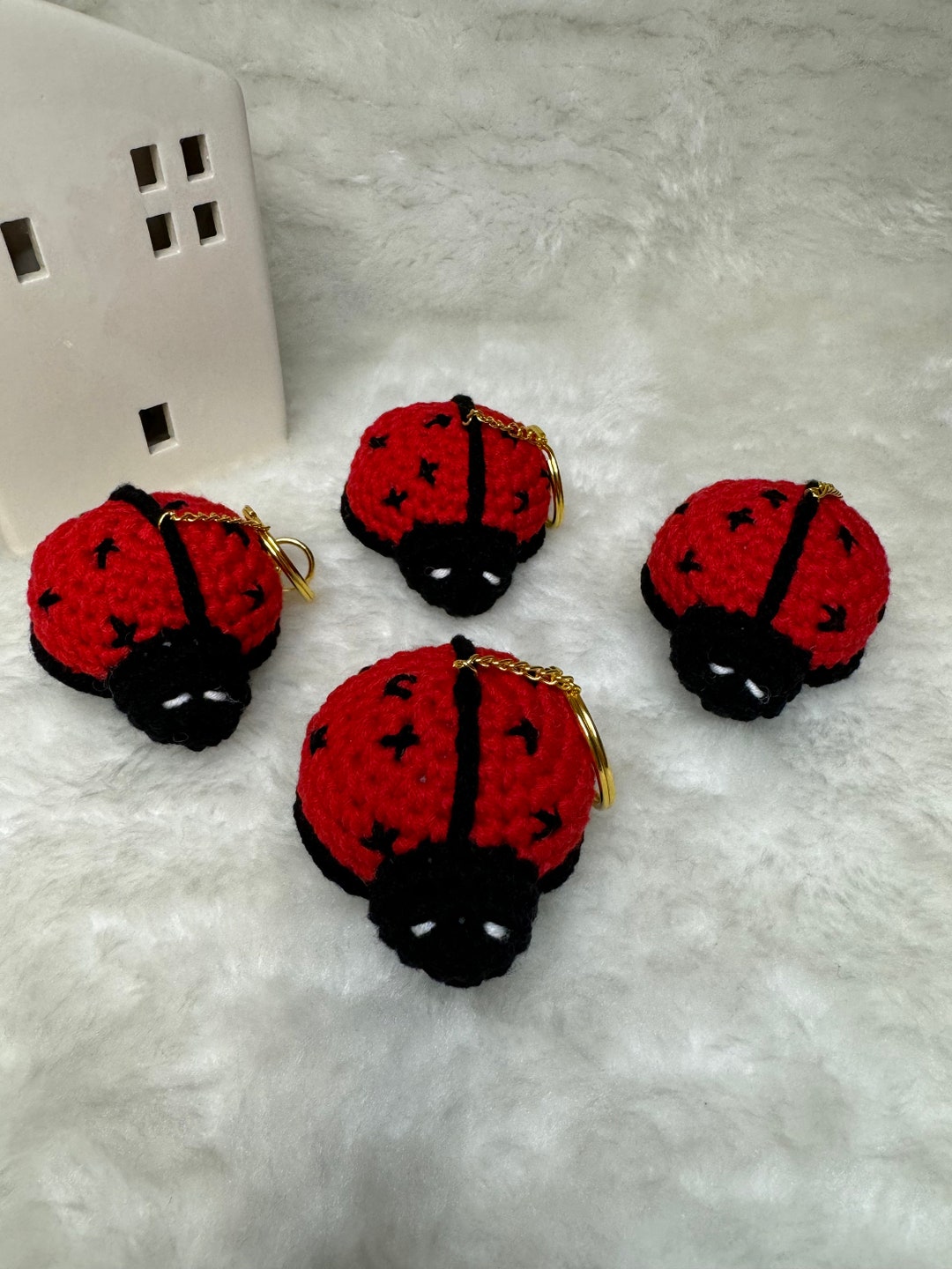 Readytoship • Ladybird Handmade Crochet Gift, Keychain, New Year ...