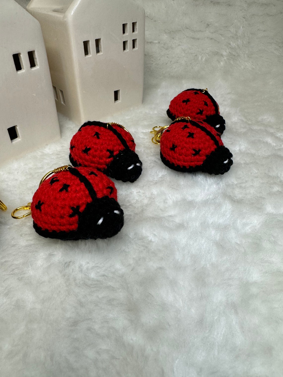 Readytoship • Ladybird Handmade Crochet Gift, Keychain, New Year ...