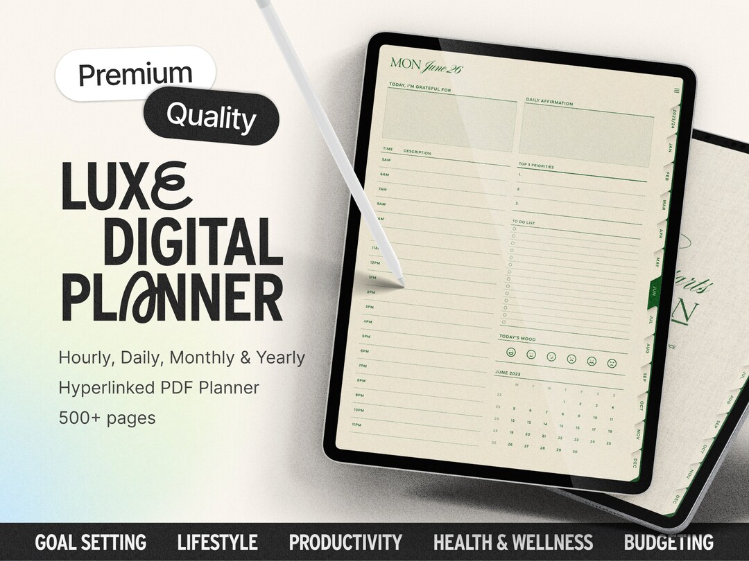 Digital Planner 2023 2024 Planner Goodnotes Planner Daily Hourly ...