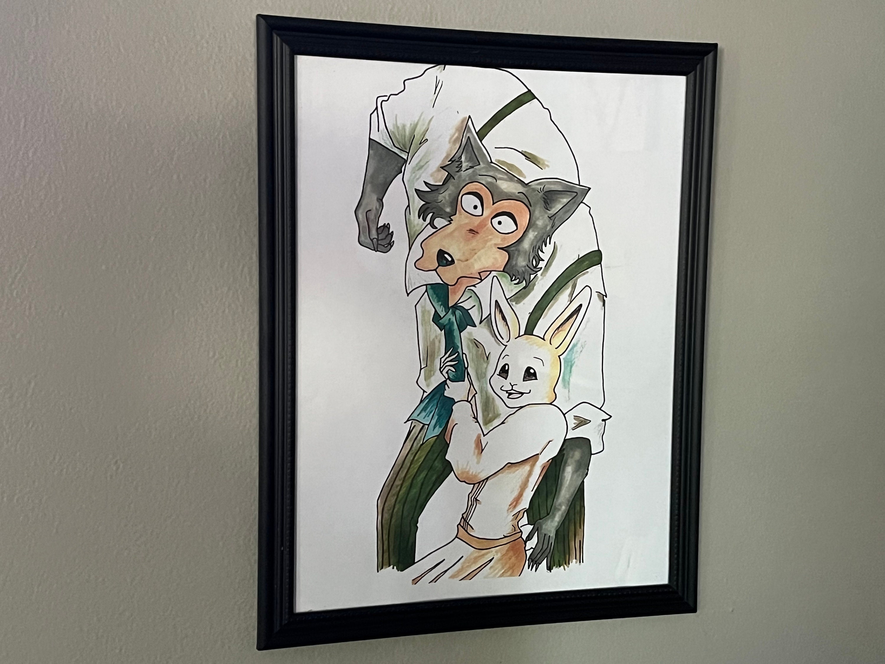 Beastars Framed Artwork Manga Legoshi Haru Anime Fanart Wall Art ...