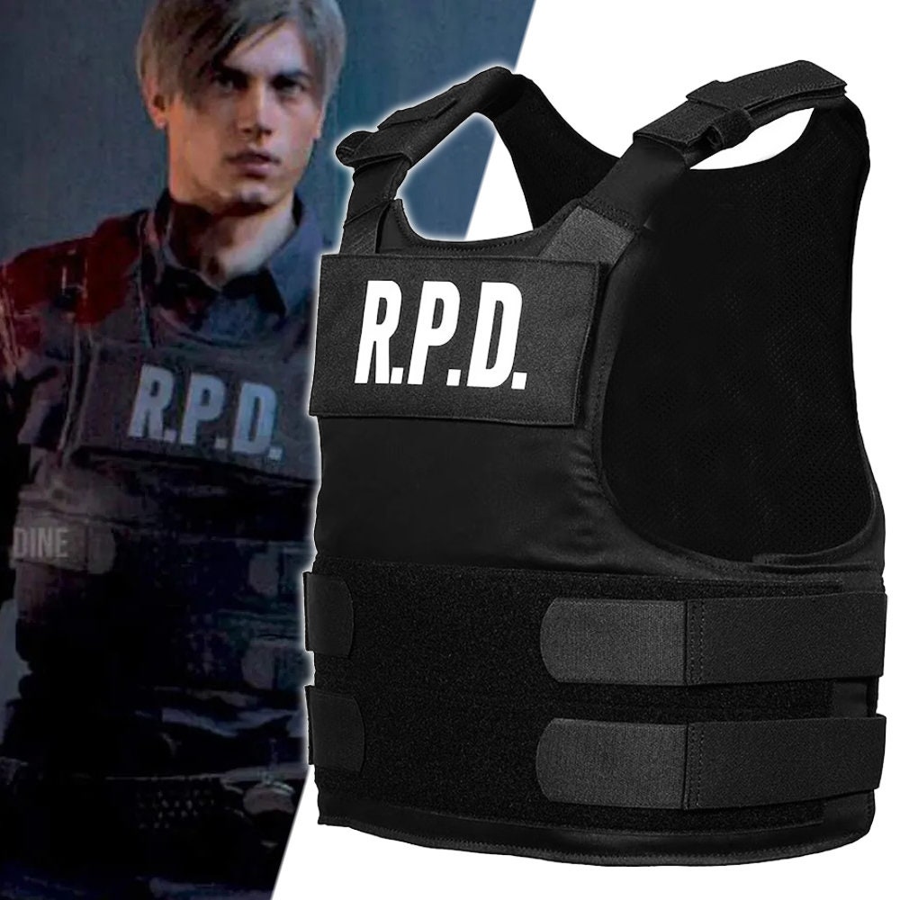 Resident Evil Leon Kennedy RPD Chaleco militar negro Cosplay Disfraz ...