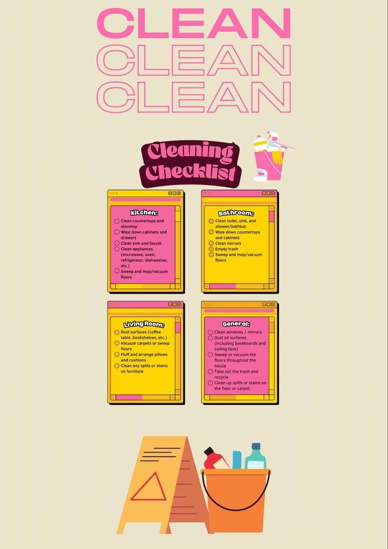 Printable Cleaning Checklist/planner Simplify Your Cleaning - Etsy