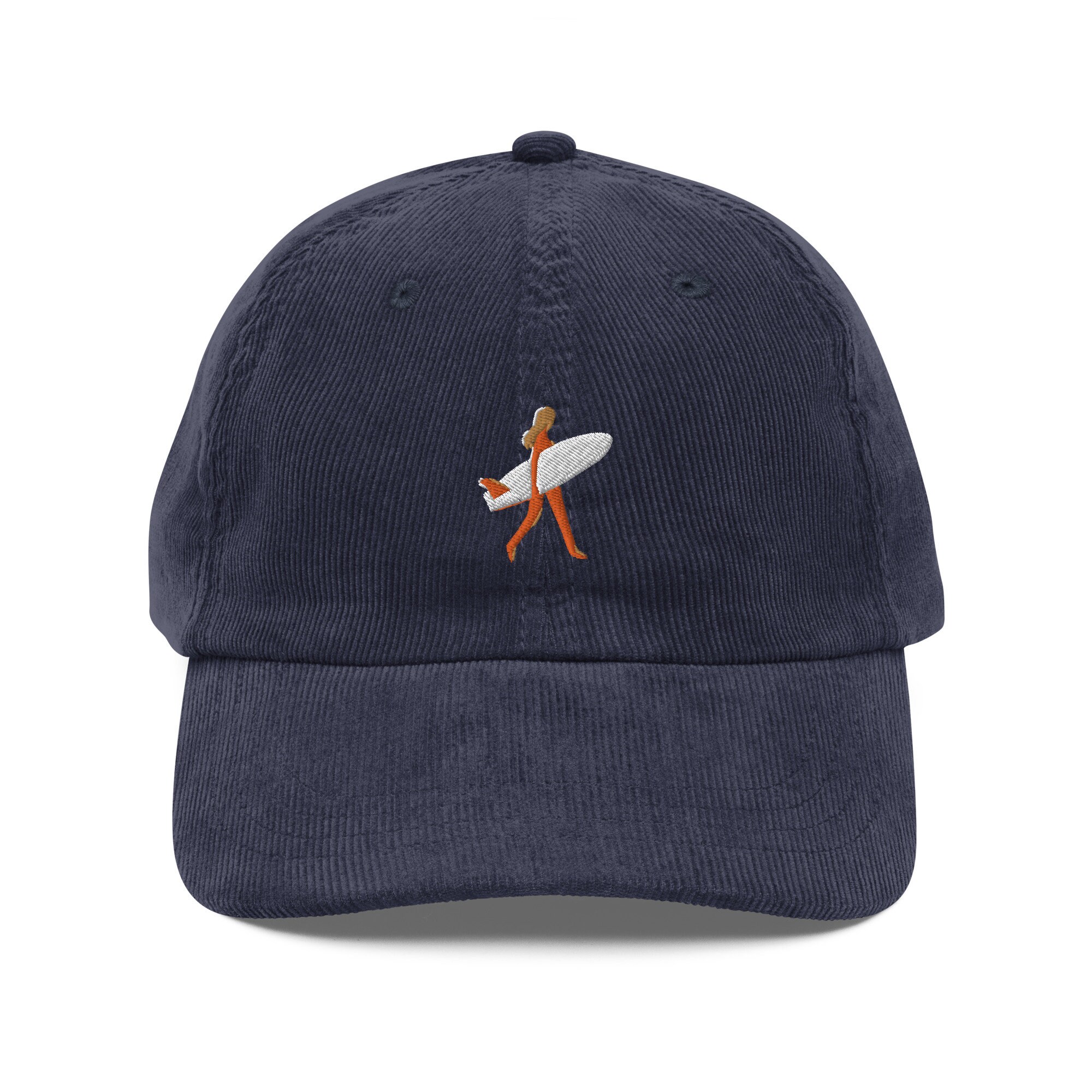 Vintage Surfing Woman Corduroy Cap Dad Hat Embroided Surfer Handmade ...