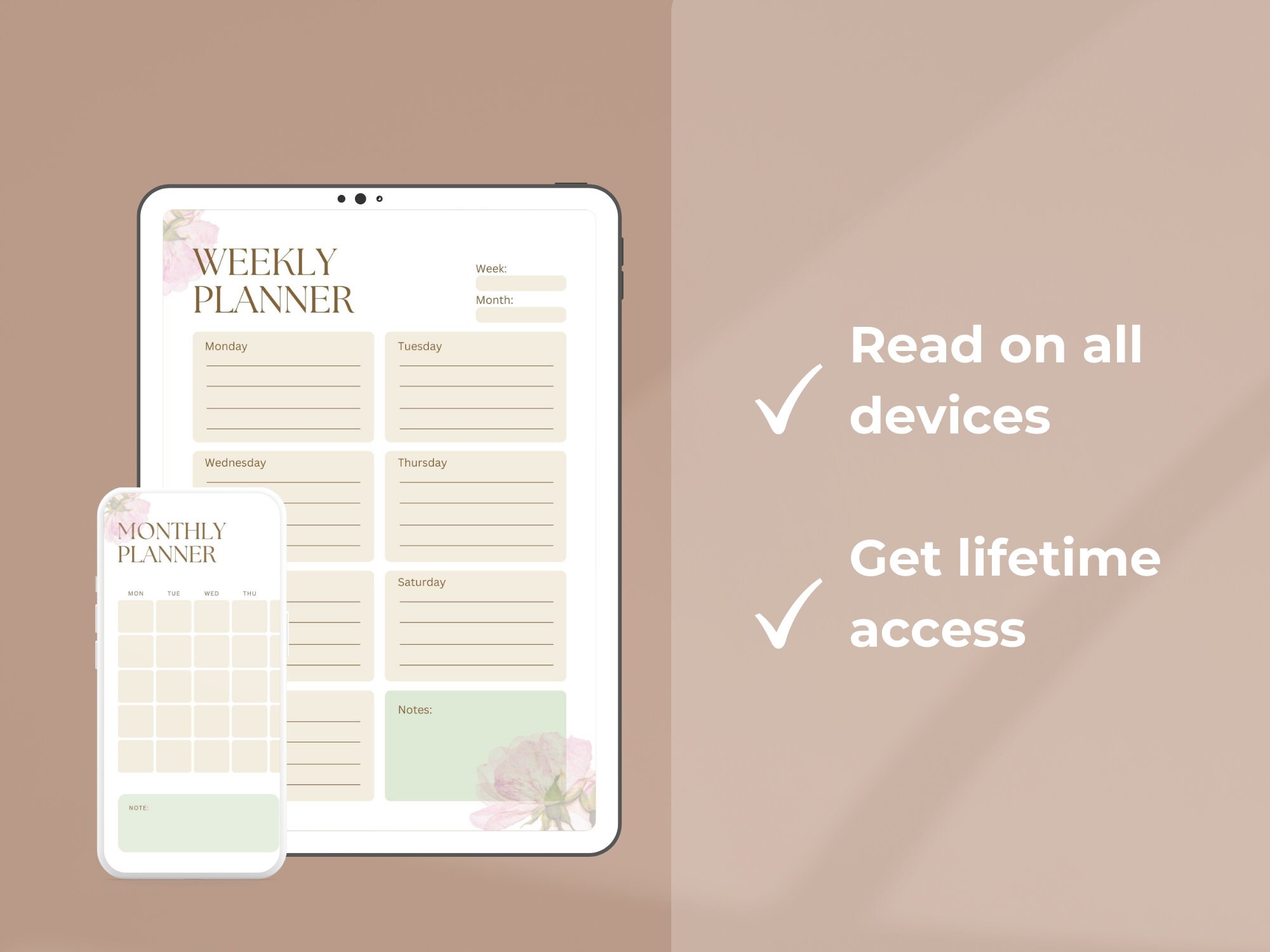 Monthly and Weekly Planner Bundle Digital iPad Planner for - Etsy
