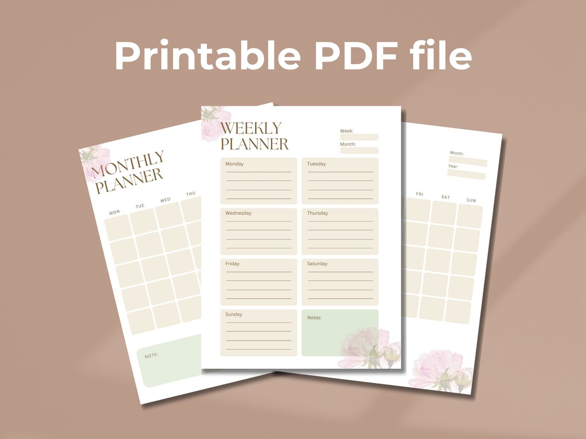 Monthly and Weekly Planner Bundle Digital iPad Planner for - Etsy