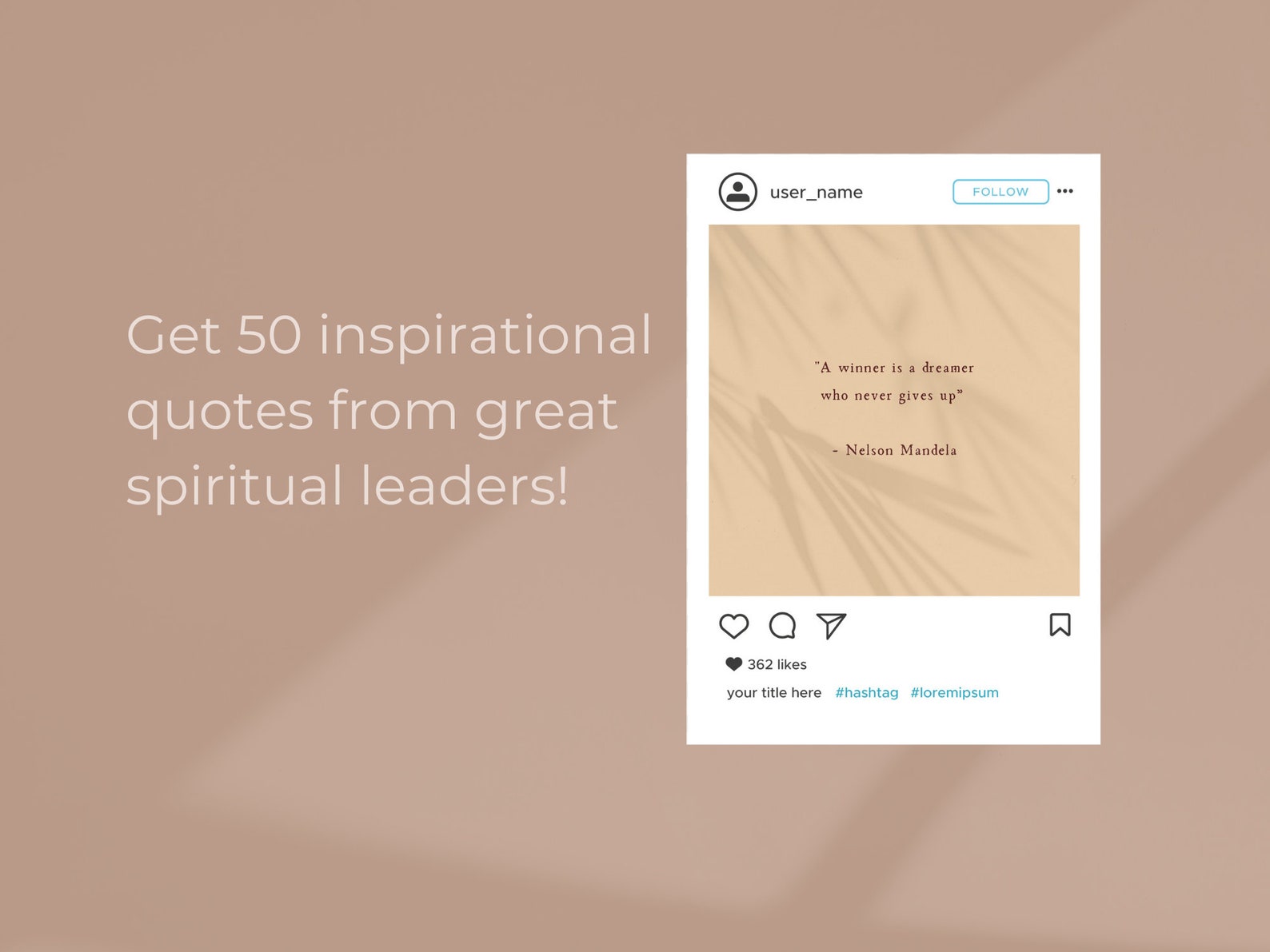 50 Spiritual Leader Quotes: Instagram Post Templates (canva Editable ...