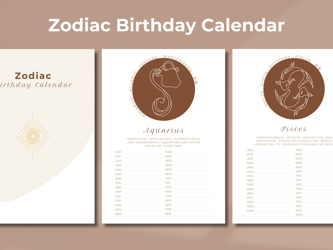 Celebrate Birthdays With Our Zodiac Birthday Calendar - Printable ...