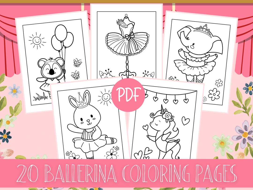 Ballerina Coloring Pages, Ballet Animals Coloring Book, Balleringa ...
