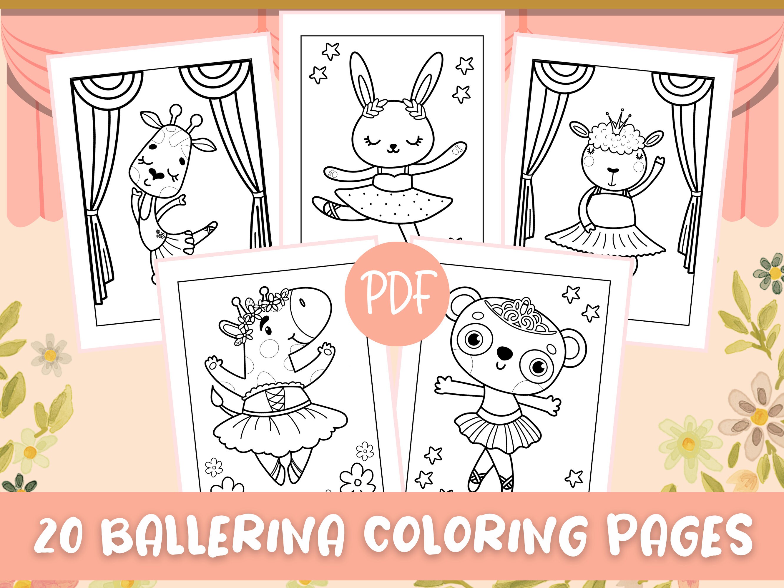 Ballet Coloring Pages, Cute Animal Ballet Coloring Pages, Ballerina ...