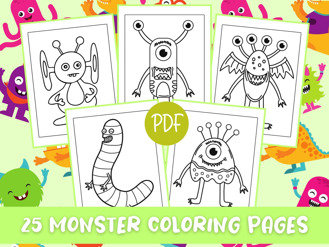 Playful Monster Coloring Pages for Toddlers & Kids - Cute Monsters ...